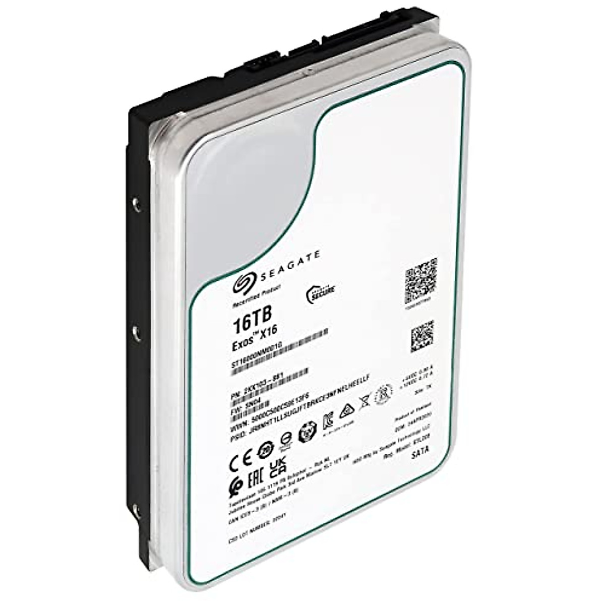 Seagate 16TB HDD Exos X16 7200 RPM 512e/4Kn SATA 6Gb/s 256MB Cache 3.5-Inch Enterprise Hard Drive (ST16000NM001G) (Renewed)