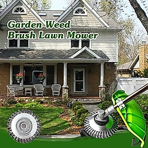 NYASAA Libiyi Razorsharp Trimmer Head, Unbreakable Sharp Wired Trimmer Head, Razor Sharp Steel Wire Rotary Weed Brush Cutter for String Gardening Lawnmower Moss Grass Rust Removal etc (6 inch)