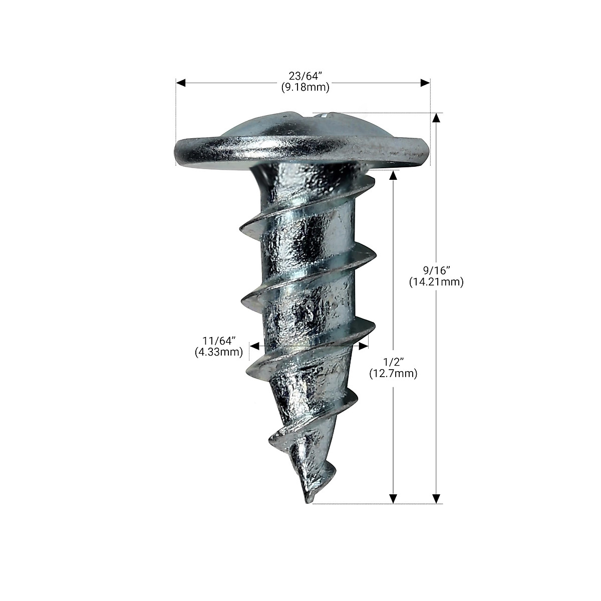 100 Pack Rok Hardware #8 x 1/2" (12.7mm) Standard Thread Truss Head Screws Wood Work MDF Zinc, ROKS8X12TPSZ
