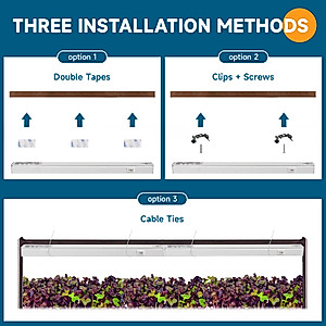 Barrina Grow Lights for Indoor Plants, 5000K White Full Spectrum Grow Light, 1ft Plant Growing Lamp, T5 Grow Light Strip, Plug and Play, 4-Pack