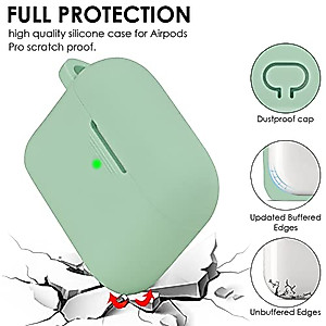 Case for Airpods Pro 1st Generation, Filoto Cute Apple Airpod Pro Cover for Women Girls, Silicone Wireless Charging Case with Bracelet Keychain Accessories (Cactus Green)