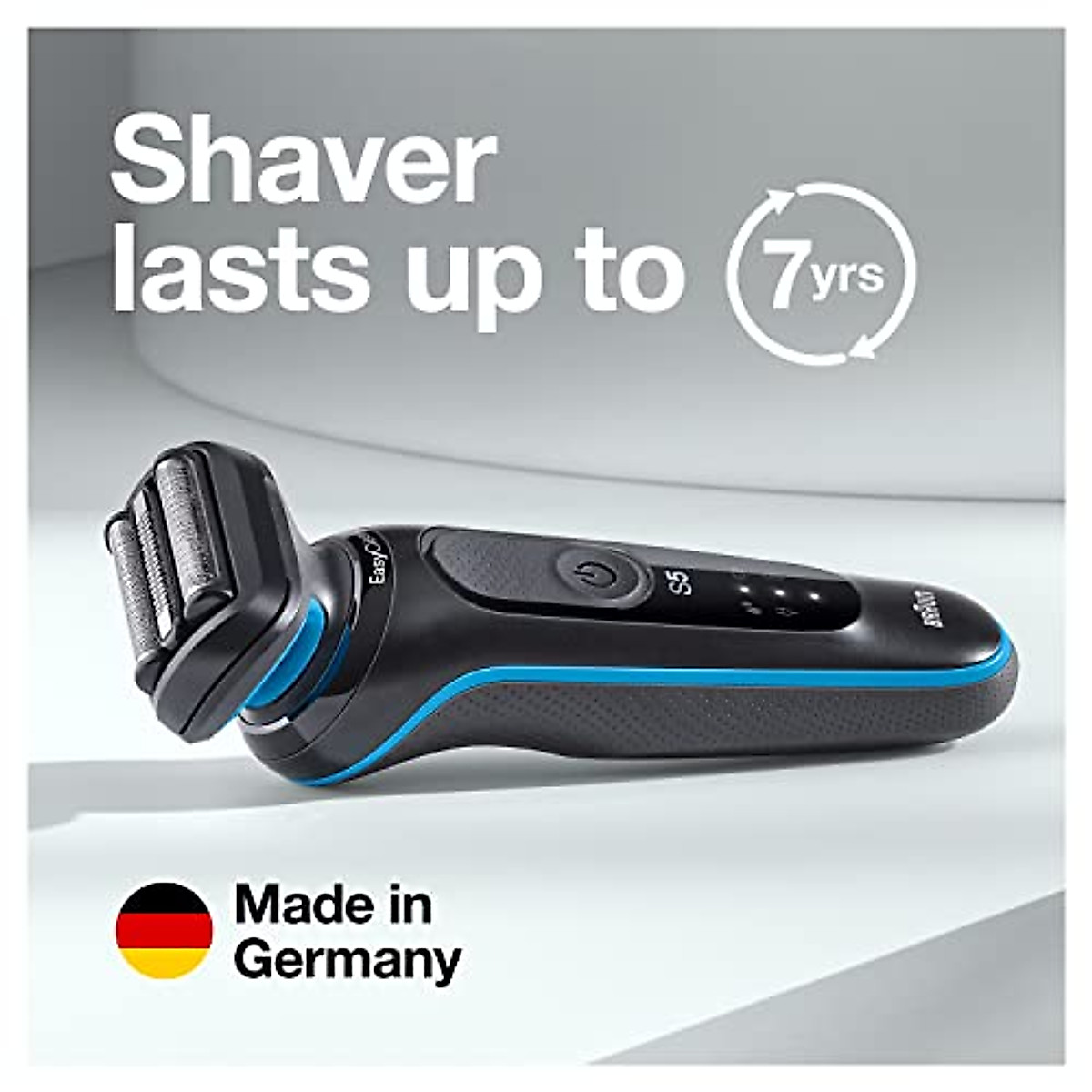 Braun Series 5 5020 Electric Razor for Men Foil Shaver with Beard Trimmer, Rechargeable, Wet & Dry with EasyClean, Black, 5 Piece Set