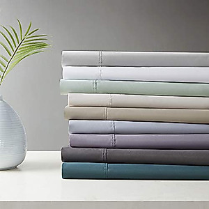 Beautyrest BR 600 TC Cooling Cotton Blend Solid Sheet 16 Inch Deep Pocket Hypoallergenic, All Season, Soft Bedding-Set, Matching Pillow Case, Queen, White 4 Piece,BR20-0987