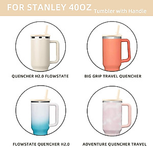 2 Pack 40 oz Tumbler Flip Straw Lid Replacement fit for Stanley Quencher,Reusable Tumbler Cover for Stanley Cup Proof Splash Resistant Tumbler Lids