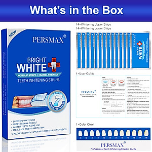 PERSMAX Teeth Whitening Strips for Teeth Sensitive, Non-Slip Enamel-Safe Strips, Professional and Safe Teeth whitening Strips, for Smoking/Coffee/Soda/Wine Stain, 28 Strips 14 Treatments (Mint)