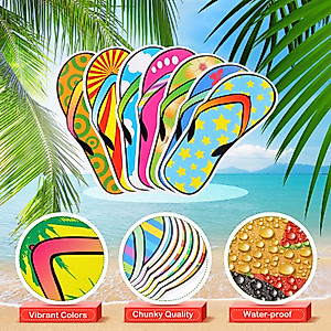 Flip Flop Accents Colorful Flip Flop Cutouts Summer Bulletin Board Wall Decor Hawaiian Beach Pool Party Cutouts with Glue Point Dots for Classroom Party Decoration (120 Pieces)