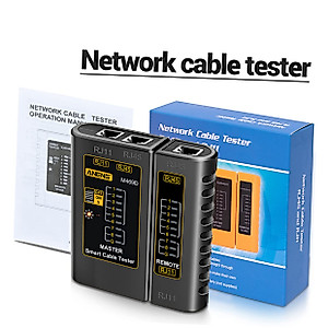 Mobestech 4pcs Pc Network Tester Wire Tester Kit Network Check Continuity Ethernet Tester LCD Cat6 Tester Wire Circuit Tester Plastic Wire Tester Battery Testers Liner Electronic Cable