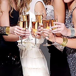 10 Pack Silver Elegant Soft Silicone Glitter Filled Jelly Bracelet Idea Gift for Ladies(5 Gold, 5 Silver)