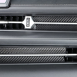 JSWAN 2PCS Carbon Fiber Center Console Co-Pilot Strips Trim Fit for Toyota Supra A90 GR MK5 Dashboard Cover, Center Console Air Outlet Trim Cover, Interior Accessories