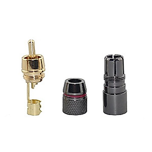 [4 pcs] Hi End RCA Male Plug, Adapter Audio Phono, Gold Plated Solder Connector Wv-hfr4in1
