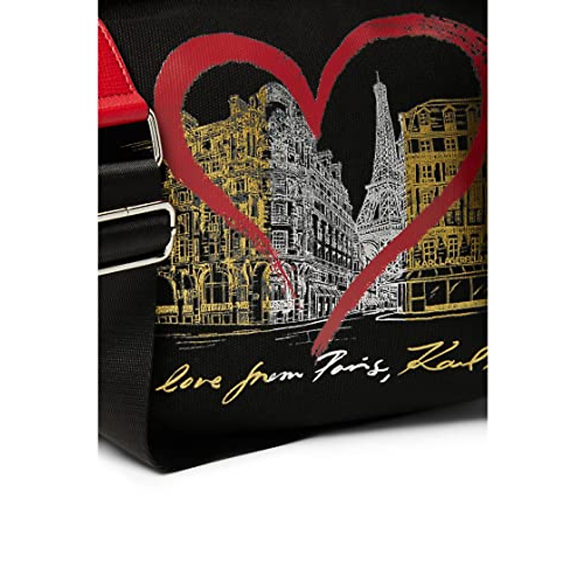Karl Lagerfeld Paris Kristen Crossbody Black/City Heart Scarlet Print 2 PROCESSING PROCESSING