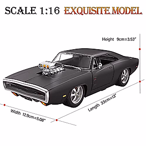 LEFFIHOB 1:16 Licensed 13 Inch Dodge Charger RC Car with Engine Sound and Light, 2.4GHz Remote Control Car Model Car for Boys and Girls, Collectible Holiday Birthday Gift for Kids and Adults