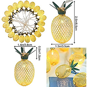 20LED Solar String Lights Outdoor, 16ft Metal Pineapple Shape Solar Garden Light, Waterproof Solar Powered Hanging Light for Outdoor Garden Decoration Home Party Lamp
