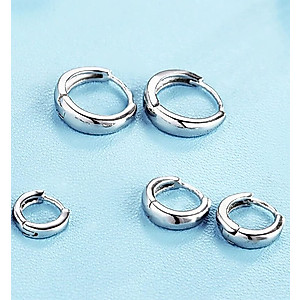 925 Sterling Silver Mini Hoop Earrings for Women - Hypoallergenic Cartilage, Tragus, 10mm-15mm