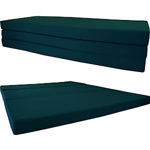 D&D Futon Furniture Shikibuton Tri-Folded Bed, High Density 1.8 lbs Foam, Twin Size, Full, Queen Folding Mattresses. (Queen Size 4x60x80, Hunter Green)