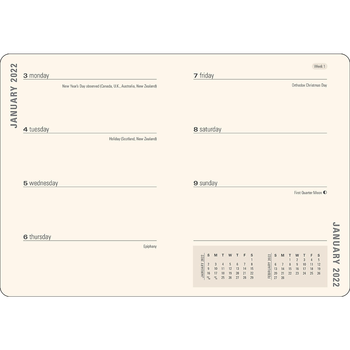 2022 Watercolor Garden Weekly Planner (16-Month Engagement Calendar)