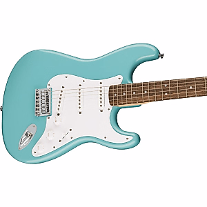 Squier Bullet Stratocaster HT SSS Electric Guitar, with 2-Year Warranty, Tropical Turquoise, Laurel Fingerboard
