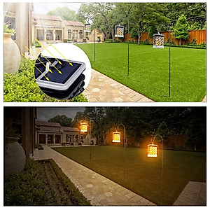 Espier Solar Lantern Outdoor Hanging 75 LED Dancing Flame Effect Solar Table Lights Umbrella Lights for Pathway Patio Yard Garden Decorative Waterproof Auto On/Off