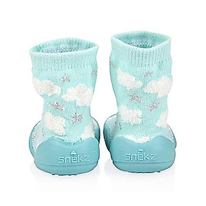 Nuby Girls' Clouds, Blue and White, Small (1 Pair)