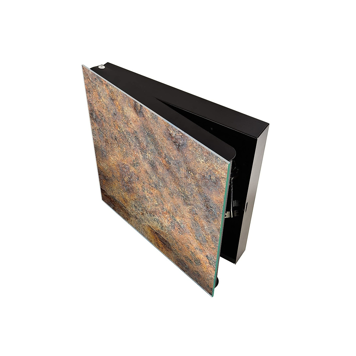 Concept Crystal 50 Keys Cabinet with Decorative Front Panel and Glass White Board KN04 Rusted Textures Series