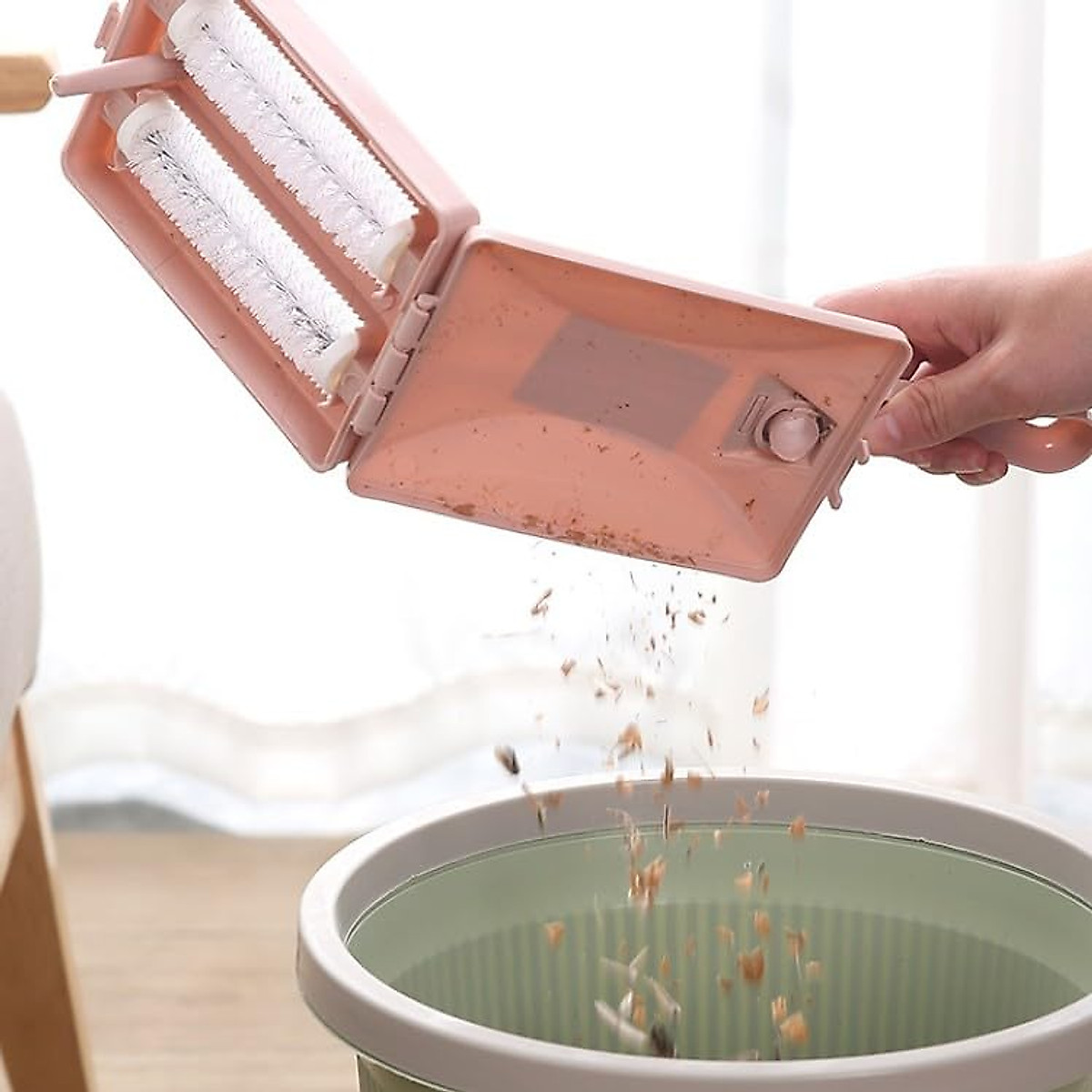 Carpet Debris Brush Carpet Brush,Handheld Carpet Table Double Roller Brush Head Carpet Table Brush Pet Hair Cleaning Brush Collector Brush