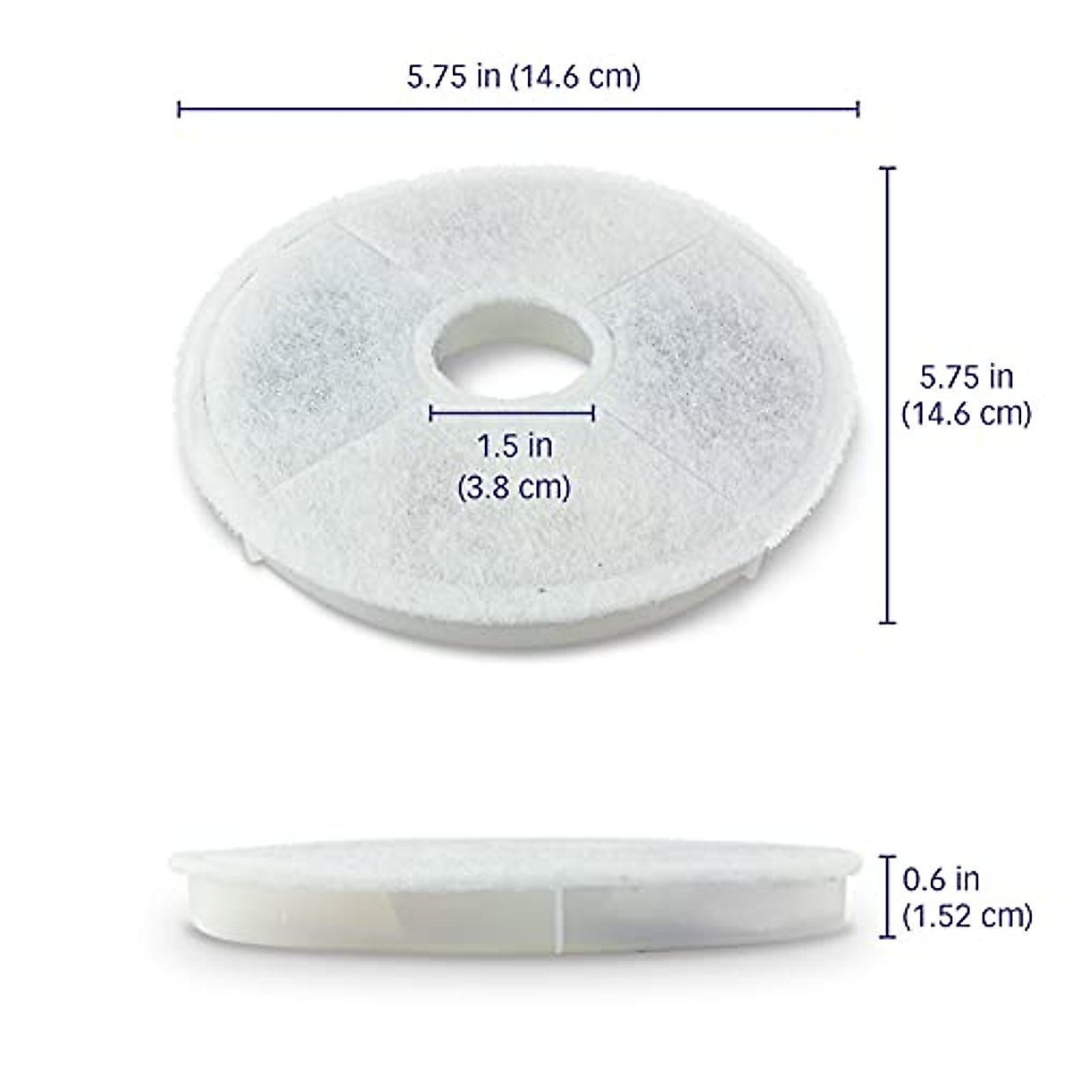 Filters for Catit Design Senses Fountains and Catit Flower Fountains, Pack of 6