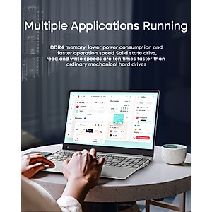 DERE Laptop with Fingerprint Unlock 15.6" Laptop Computer with Full-Size Backlit Keyboard Intel Celeron N5095 Processor 12GB DDR4+256GB SSD, 1920x1080 FHD Windows 10, 5G WiFi, USB 3.0 MBook M11 Silver