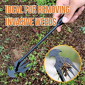 MOTEERLLU Weeding Artifact Uprooting Weeding Tool Gardening, 4-Claw Manganese Steel Weed Puller Garden Hand Weeder Tools, Weed Picker Grass Remover Tool