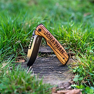 Lara Laser Works Set of 6 - Personalized Pocket Knife for Groomsmen, 16 Font - Groomsman Gifts for Wedding, Groomsmen Proposal Gifts - Custom Engraved Pocket Knives