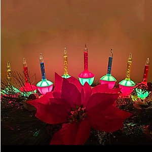 SUNSGNE 4 Pack Multicolor Christmas Bubble Light Replacement Bulbs, Vintage Traditional Bubble Light Replacement Bulbs E12 Candelabra Base for Indoor Christmas Xmas Decorations, 5 Watts