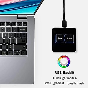 BTXETUEL Copy and Paste 2-Key Keyboard SAYO OSU Keypad Hotswap One Handed Mechanical Gaming Keyboard Cherry Switch RGB Backlit Mini USB Keypad for macros or Rhythm Games