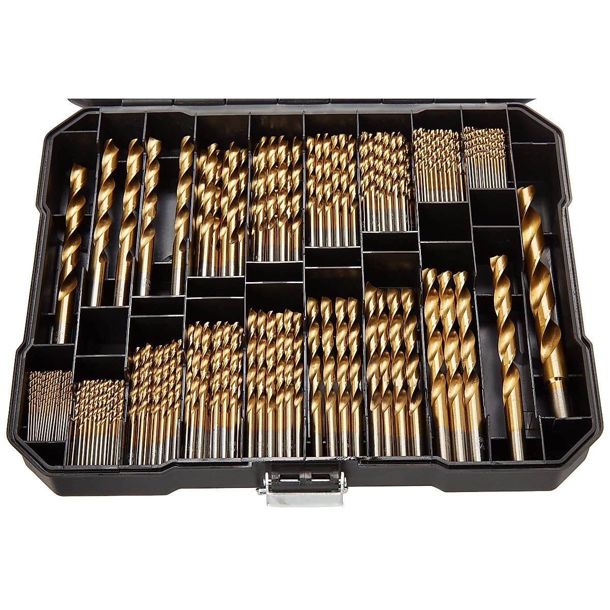 230 Piece Titanium Twist Drill Bit Set with 16-Inch Wide Mouth Tool Bag