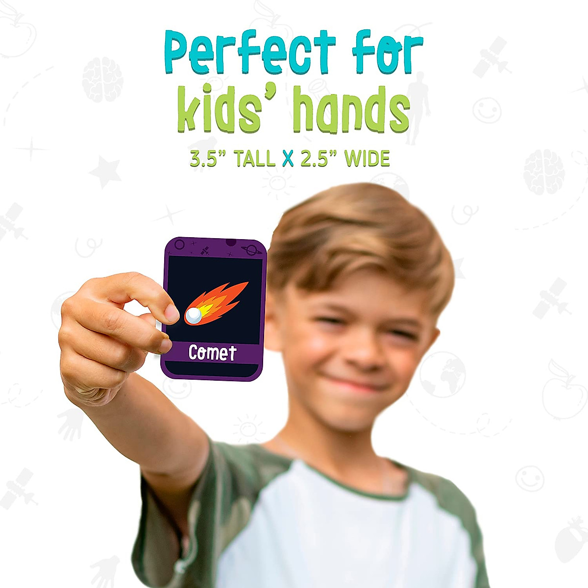 merka 90 Pack Science Flash Cards- Solar System for Kids, Human Body and Geography, Picture Cards for Kids’ Learning, Word Travel Games for Summer Vacation, Homeschool Supplies