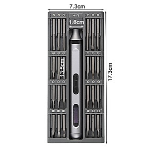 Mini Electric Precision Screwdriver, 50-in-1 Screwdriver Set with 48 Magnetic Drill Bits, Pry Bar, Led and Tweezers, Max 3 N.m, Repair Tool Set for Phone Camera Laptop Watch Glasses Drone Clocks Toy