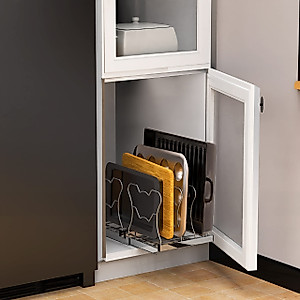 Simple Houseware Organizer Pull Out Under Cabinet Sliding Shelf for Pantry Pan and Pot Lid