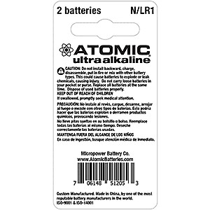ATOMIC N - LR1 Battery 1.5V Ultra Alkaline E90 RM401 AM5 (2 Batteries)