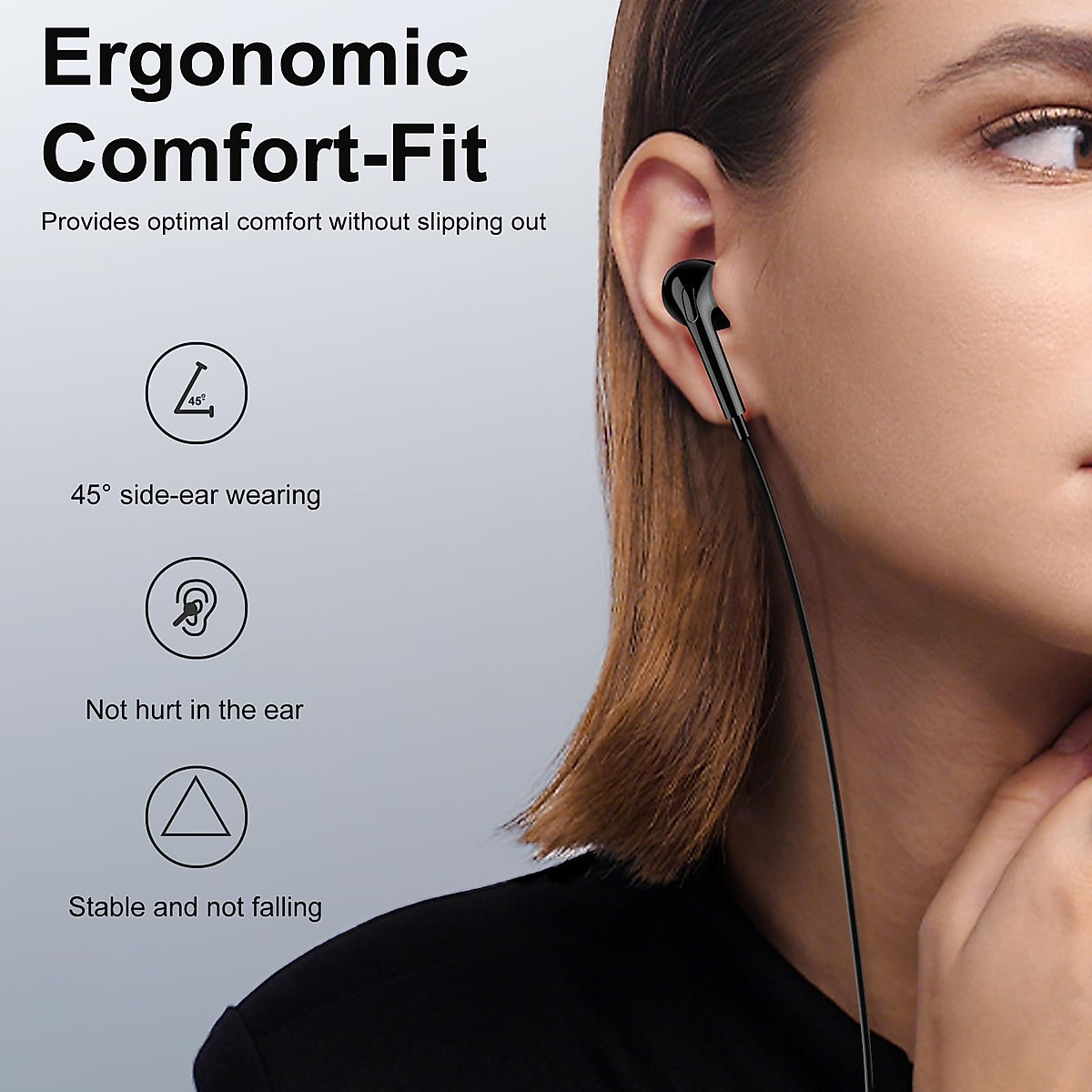 Coolden Wired Earbuds for iPhone 14/13/12/11 Earphones, in-Ear Headphones with Microphone Volume Control HiFi Stereo Headsets Compatible with iPhone 14 Pro/13Pro/12/11/XR/XS/X/7/7Plus/8/8Plus，Black