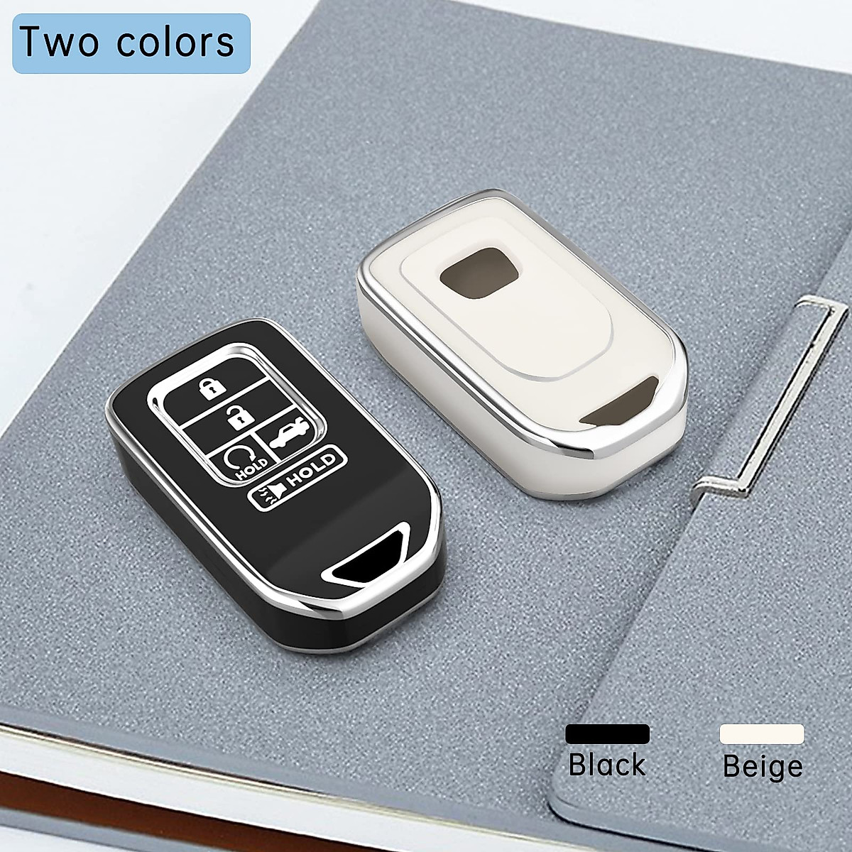 Key Fob Cover Case with Bling Keychain for Honda Accord, Key Cover Compatible with Honda Civic CRV Pilot Passport HRV Fit 2018 2020 2021, Key Fob Case for Honda Accessories