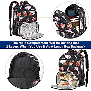 MATEIN Lunch Backpack for Women, Insulated Cooler Backpack with USB Charging Port, Water Resistant Lunch Box Backpack with Laptop Compartment Fits 17 Inch Computer Backpack Daypack for Picnic Travel