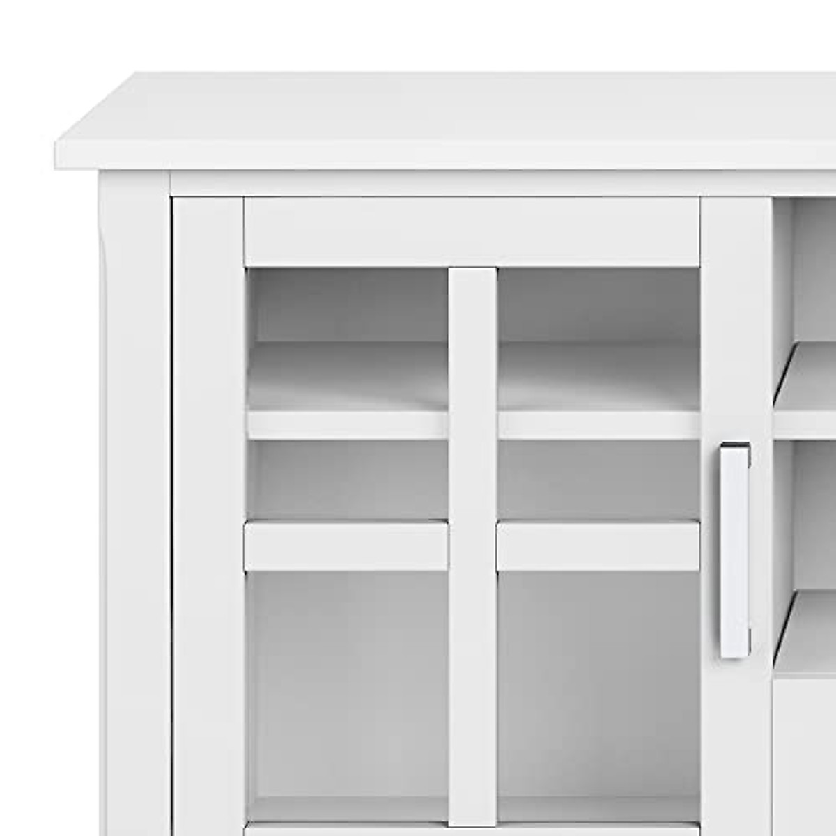 SIMPLIHOME Kitchener SOLID WOOD 60 Inch Wide Contemporary TV Media Stand in White for TVs up to 65 Inches, For the Living Room and Entertainment Center