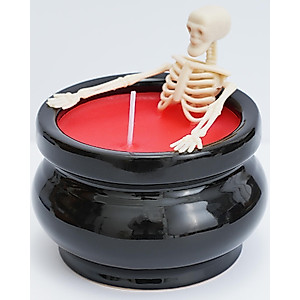 Viyffo Skeleton Candle, Lavender Scented Skull Candle, 40H Burning Time with Gothic Design for Home Bathroom Table, Spooky Gift，Vintage Indoor Halloween Decoration