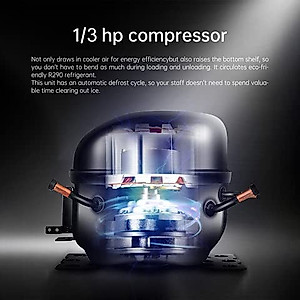 Aceland AR-48B NON-ETL 48'' W Commercial Refrigerator 2 door Stainless Reach in Solid door Upright Fan Cooling Cooler for Restaurant, Bar, Shop, Residential 36 Cu.ft, Silver