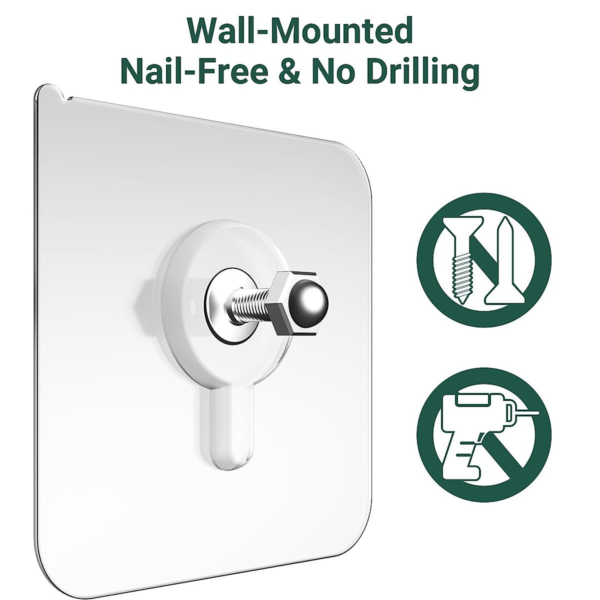 Picture Hangers Without Nails, No Damage Picture Hooks, 20 Counts Adhesive Hooks on Kitchen,Bathroom,Bedroom and Office, 13 lbs Load max