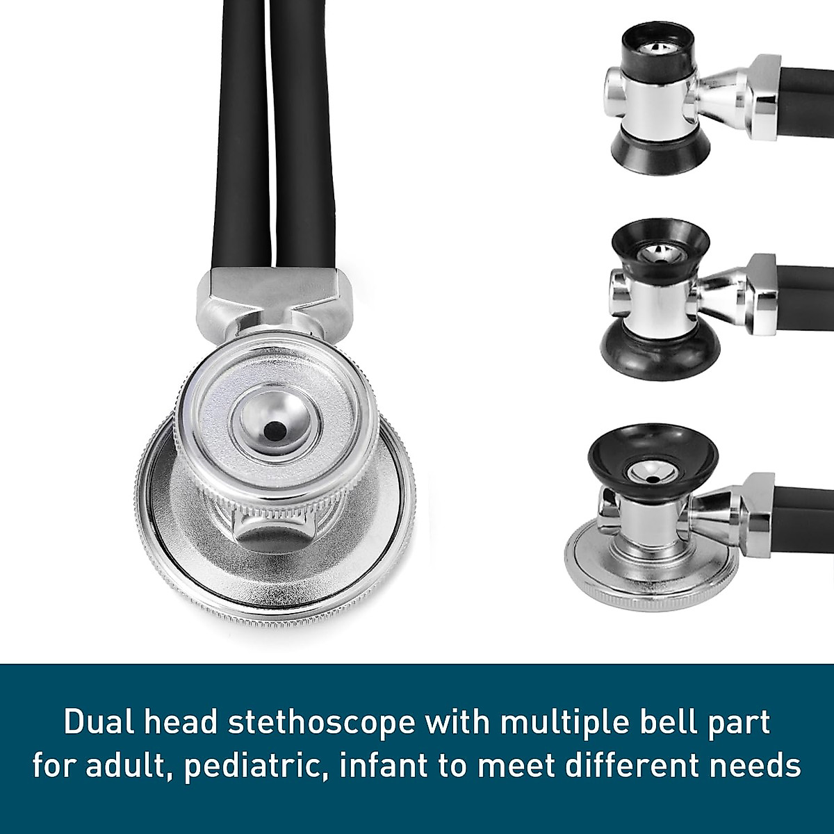 SCIAN Stethoscope Sprague Rappaport for Doctors, Nurses, Med Students, and Home Use, Multi-Functional Cardiology Stethoscope Dual Head with Adult, Pediatric, and Infant Convertible Bell