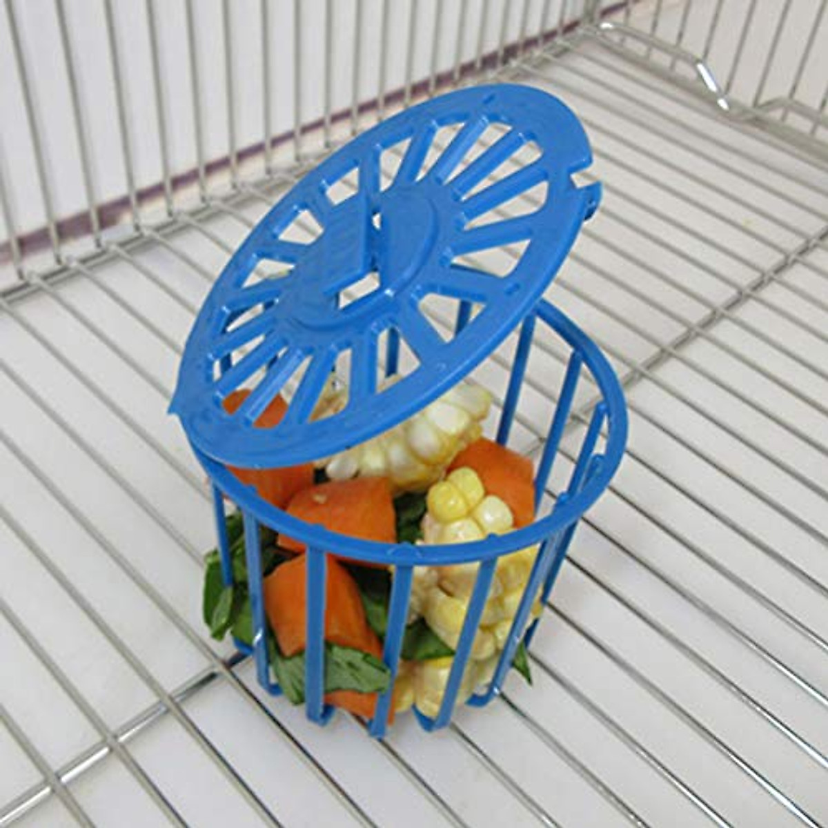 POPETPOP 2Pack Bird Parrot Feeder Cage Fruit Vegetable Holder Cage Hanging Basket Container Foraging Toys Bird Food Holder Bird Cage Accessories