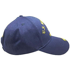 Marine Corps Veteran EGA Proudly Served USA Flag Navy Blue Cotton Adjustable Embroidered Baseball Hat Cap Officially Licensed CP00307