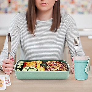 DearHomie 30 PCs Bento Box Upgrade Japanese Lunch Box Kit,3 Layer Stackable Leakproof Lunch Box Containers with Accessories,Wheat Straw Bento Lunch Box for Kids and Adults