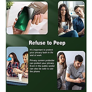 Uxinuo Privacy Screen Protector Compatible for iPhone 14 Pro Max 2022 [6.7 inch Display] 2 Pack Anti Spy Private Tempered Glass [Black]