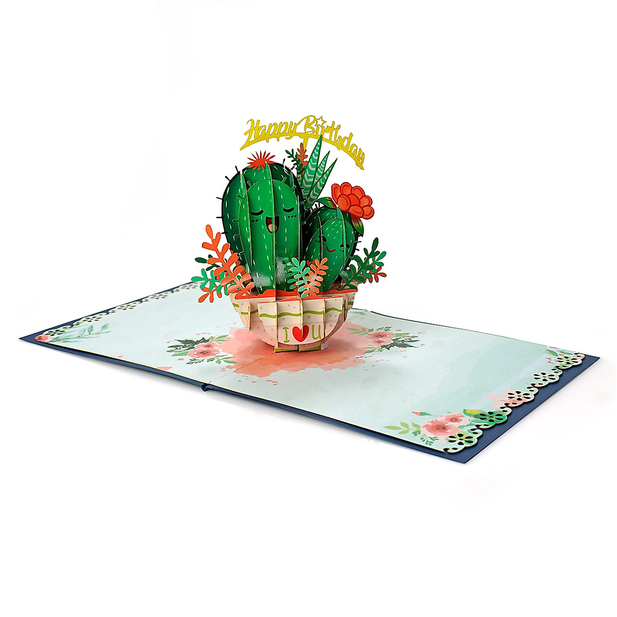 CUTPOPUP Happy Birthday Card Pop Up, 3D Greeting Card (Cactus)