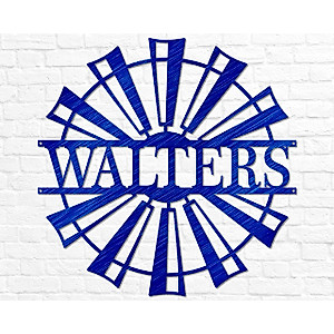 Personalized Windmill Wall Decor Personalized Windmill Sign Custom Windmill Decor Metal Family Name Sign Last Name Farmhouse Decor Farm Sign